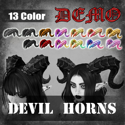 Second Life Marketplace - [Sui] demon / devil horns (Demo)